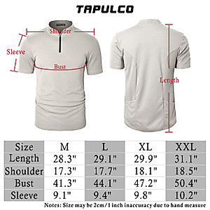 TAPULCO Mountain Bike Shirts for Men, Quick Dry Tech 1/4 Zip Pullover 2 Rear Pockets Moisture Wicking Breathable Sport Shirt Black Large