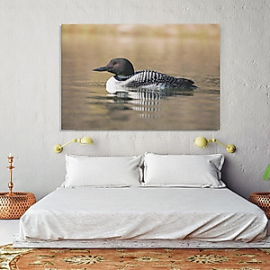RCCER Common Loon Canvas Poster Bedroom Decor Sports Landscape Office Room Decor Gift,Canvas Poster Wall Art Decor Print Picture Paintings for Living Room Bedroom Decoration 08x12inch(20x30cm)