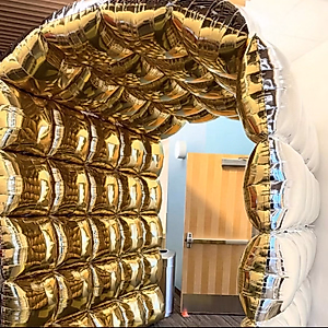 Orgnafey Chrome Gold Mylar Flat Square Foil Balloons Wall Tunnel Arch Backdrop Double Sided Metallic Gold Silver Balloon Garland Kit Wedding Graduation Anniversary Birthday Party Background Decoration