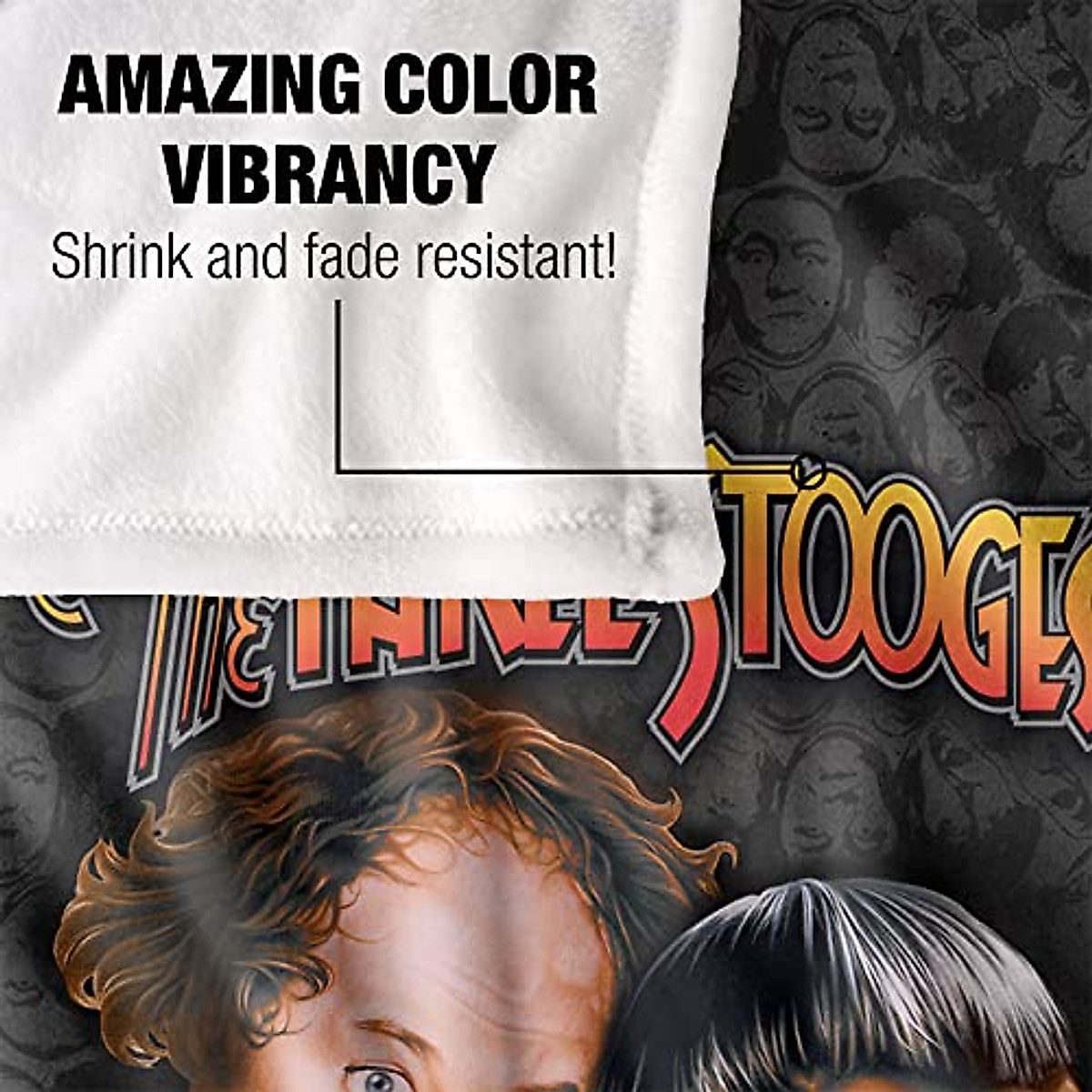 Trevco Three Stooges Stooges All Over Silky Touch Super Soft Throw Blanket 36" x 58"