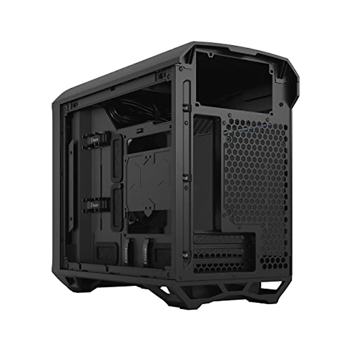 Fractal Design Torrent Nano Black - Dark Tint Tempered Glass Side Panels - Open Grille for Maximum air Intake - 180mm PWM Fan Included - Type C - mITX Airflow Mini Tower PC Gaming Case