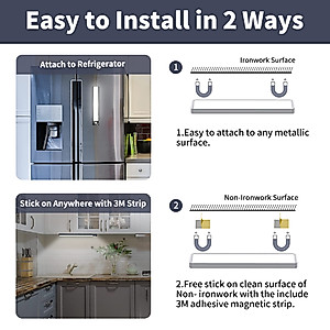Aipolloo 3 Pack Under Cabinet Lighting Motion Sensor, 31 LED Magnet Closet Lights, Battery Operated Rechargeable Lights, Wireless Magnetic Under Counter Light for Kitchen- HW20