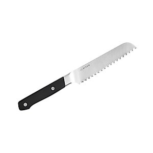 Misen Serrated Bread Knife - 5 Inch, High Carbon Stainless Steel, Japanese AUS10 - Best for Sourdough, Challah, Watermelon - Bread Slicer Knife, Chef - Bread Bowl, Handmade, Homemade Bread, Black