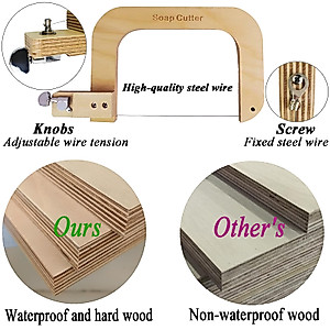 kelodo Wooden Soap Cutter for Handmade Soap Making Professional, Soap Cutter Slicer with Adjustable Cutting Wire & Scale forCheese, Butter, Cake, Bread DIY Making Cutting Tool