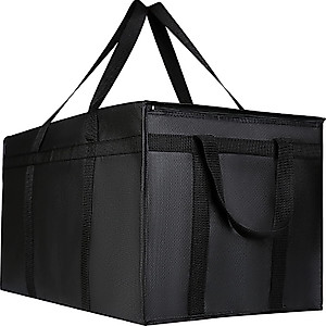 musbus catering bag for doordash 22x14x13 4 PACK XXXL Insulated Food Delivery Bag Cooler Bags Keep Food Warm Catering Therma Cooler Bags Therma Shopper hot Black 22w x 14 lx 13d hot boxes