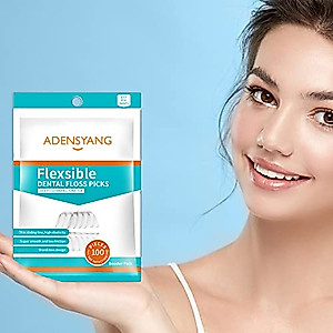ADENSYANG Floss Picks - Travel Floss - Floss Picks for Teeth 600 Count Super Strong Floss - Good Elasticity, Clean Teeth Without Breaking, No Fragrance Smell, Floss Carry, On Travel 6 Bags