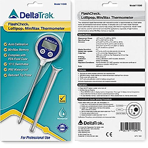 DeltaTrak 11040 Professional Digital Meat Themometer Waterproof for Kitchen, Food Cooking, Grill, BBQ, Smoker, Candy, Coffee, Blue