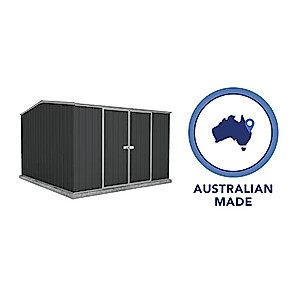 ABSCO Premier 10 x 10 Ft. Metal Storage Shed, Aluminum and Steel Utility Tool Shed, Outdoor Storage for Backyard, Lawn Patio, 100 Sq. Ft., Monument Gray (MN30302GK-PTX)