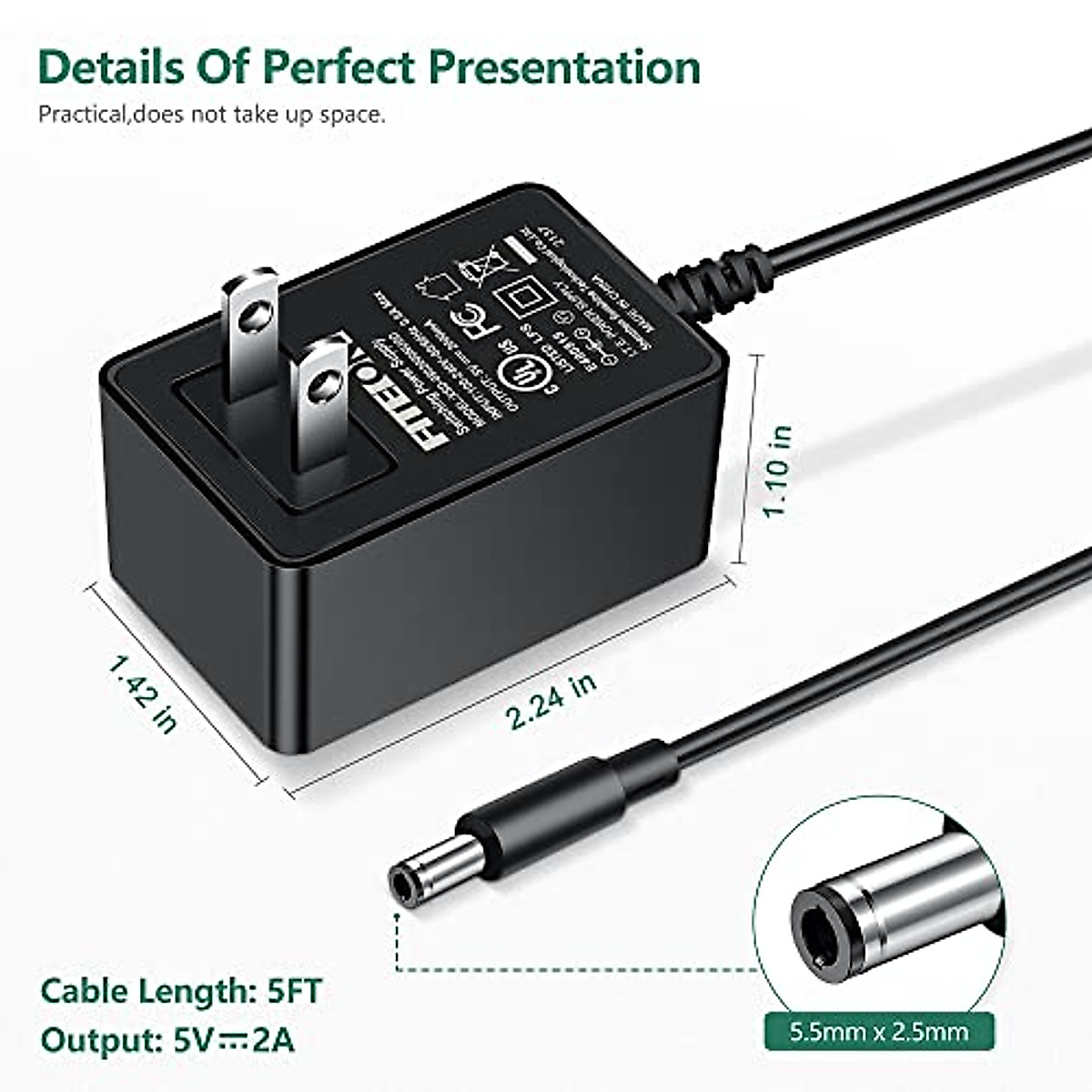 FITE ON UL LISTED 5V Power Cord Adapter Replacement for Remington Shaver PG525 PG6025 MB4045B MB2500 PG6135 PG6060 Remington Beard Trimmer Power Supply Cord Cable Charger