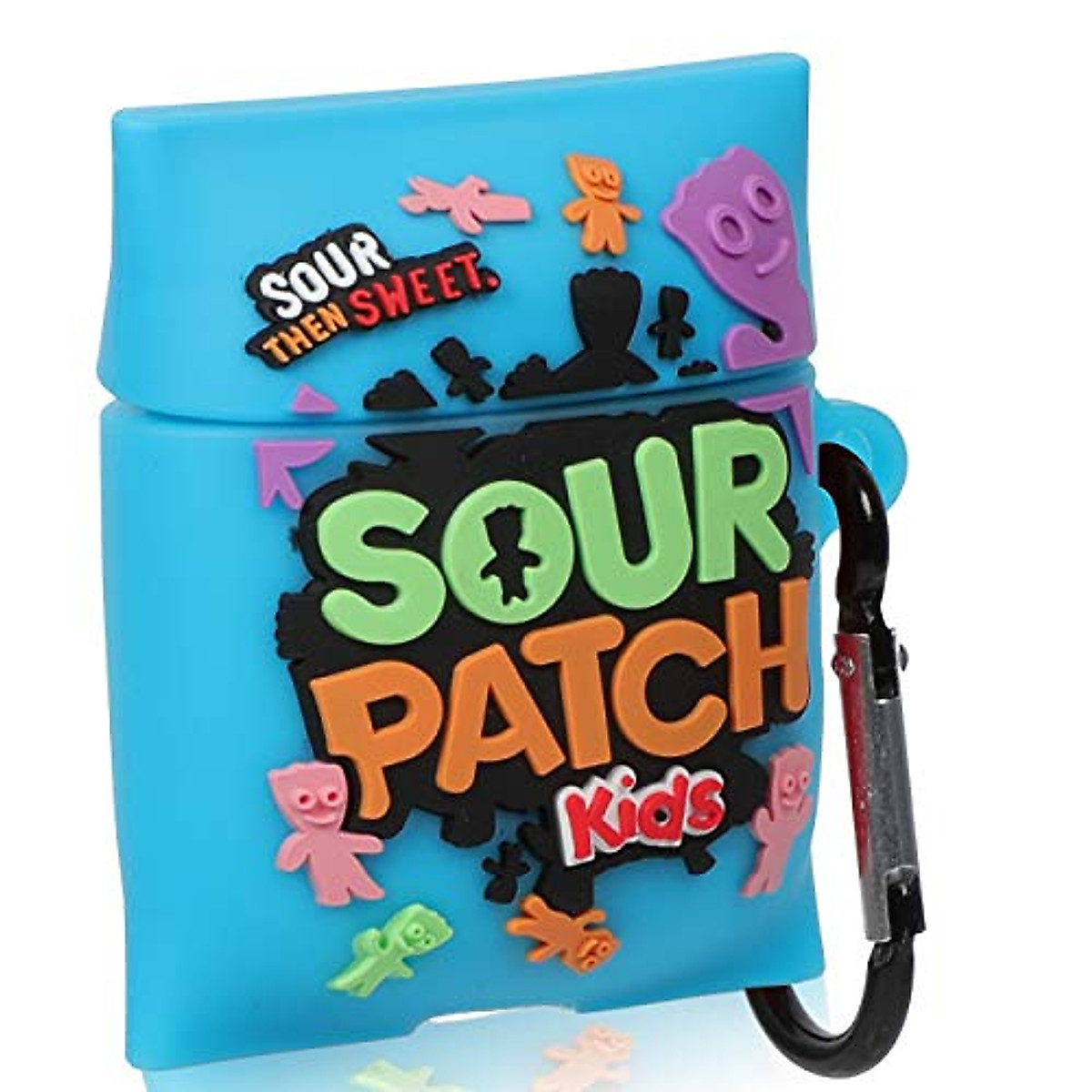 Lupct for Airpod 2/1 Silicone Case Soft Cartoon Fashion Cute Food Design Air Pods Cover Girls Women Funny Fun Cool Unique Kawaii Keychain Cases for AirPods 2&1 (Bubble Gum+Blue Sour Candy)(2 Packs)