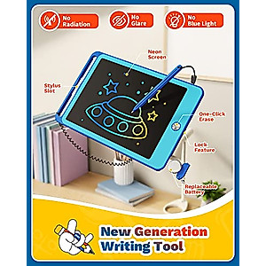 TEKFUN Kids Toys for 2 3 4 Years Old Boys Girls Toddler, 8.5inch LCD Writing Tablet Erasable Drawing Tablet Writing Pads, Kids Travel Learning Toys Boys Girls Birthday Gifts Age 3 4 5 6 7 (Blue)
