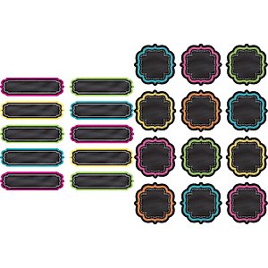 Teacher Created Resources Chalkboard Brights Labels (TCR20871) and Mini Accents (5620)
