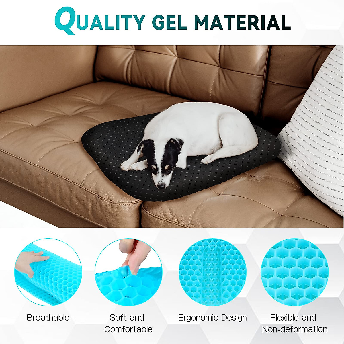 ZNCMRR Gel Seat Cushion for Office Chair, Soft Honeycomb Egg Seat Cushion with Non-Slip Cover for Sciatica and Tailbone Pain Relief, Perfect for Wheelchair, Car, Desk Chair