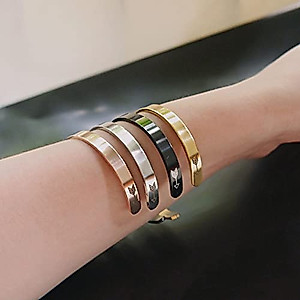 RENYILIN 4 PCS of friendship stainless steel cuff Bangle bracelet personalized for women with inspirational jewelry (4PCS Friendship Bracelet)