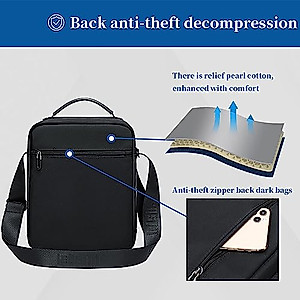 BEOBOQ Messenger Bag Shoulder Bags Man Purses and Bags Large Bags for Men and Women Sling Crossbody Water Resistant (black)