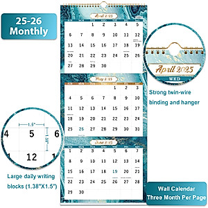 2025-2026 Wall Calendar - 3 Month Calendar 2025-2026, April 2025 - July 2026, 11" x 26", 2025 Calendar (Vertical), Large Monthly Calendar, Lay- Flat, Perfect for Your Busy Schedule
