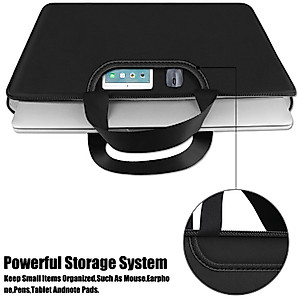 Laptop Sleeve Bag 15.6 Inch, Durable Slim Briefcase Handle Bag & with Two Extra Pockets,Notebook Computer Protective Case for 15 15.6 inch HP, Dell, Acer, Asus, Chromebook, Ultrabook, Black