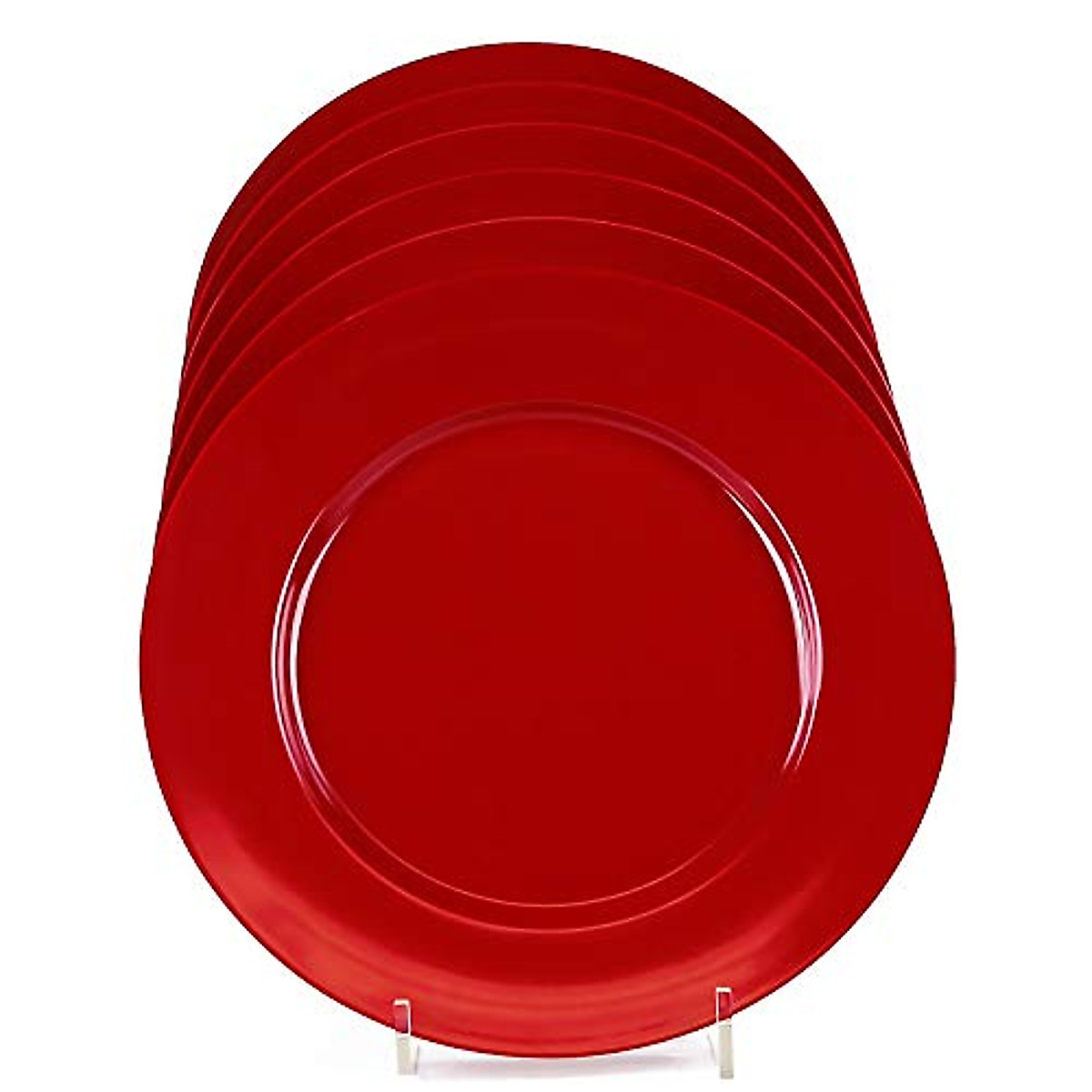 Calypso Basics by Reston Lloyd Melamine Dinner Plate, Set of 6, Red