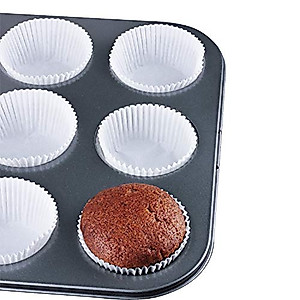 Caperci Standard White Cupcake Liners 500 Count, No Smell, Food Grade & Grease-Proof Baking Cups Paper