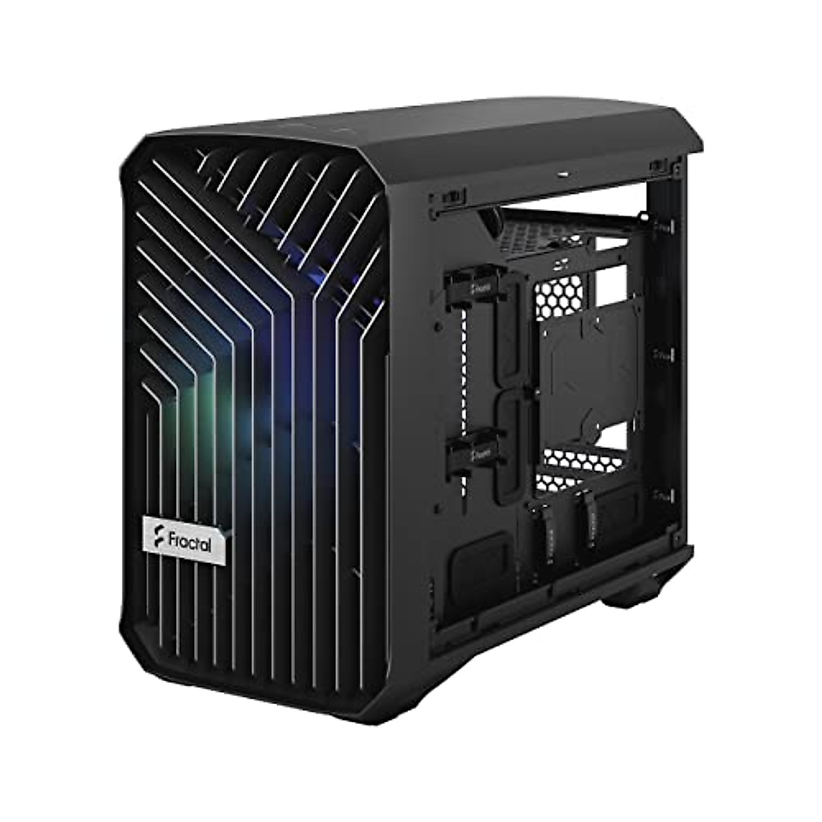 Fractal Design Torrent Nano RGB Black - Light Tint Tempered Glass Side Panels - Open Grille for Maximum air Intake - 180mm RGB PWM Fan Included - Type C - mITX Airflow Mini Tower PC Gaming Case