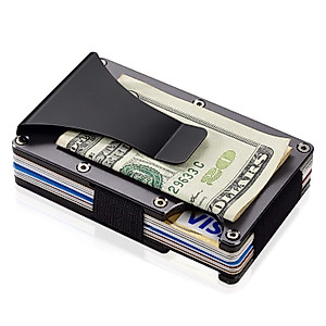HONB Money Clip Credit Card Holder Father's Gift (Aluminum Black)