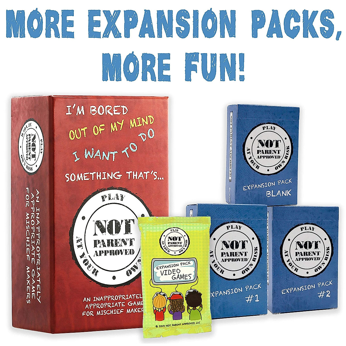 Not Parent Approved: The Original, Hilarious Family Party Game and Expansion Pack #1 Bundle