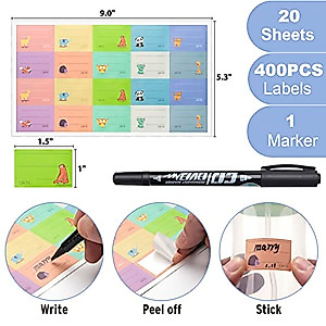 Waterproof Baby Bottle Label for Daycare Supplies,400PCS Removable Freezer Labels for Baby Food Containers, Breast Milk, Lunch Boxes, Organizing, Date Stickers to Write on-Sticky and Easy Peel Off