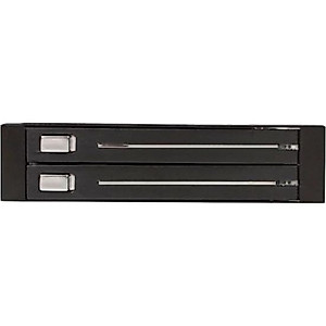 StarTech.com 2 Drive 2.5in Trayless Hot Swap SATA Mobile Rack Backplane - Dual Drive SATA Mobile Rack Enclosure for 3.5 HDD (HSB220SAT25B),Black