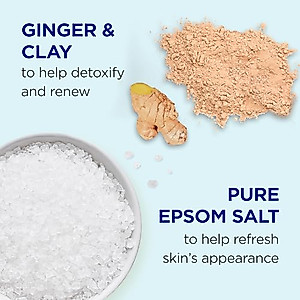 Dr Teal's Foaming Bath with Pure Epsom Salt, Detoxify & Energize with Ginger & Clay, 34 fl oz (Pack of 4) (Packaging May Vary)