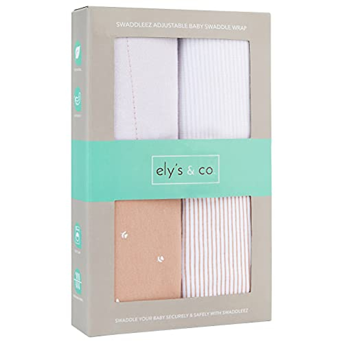 Ely's & Co. Adjustable Swaddles for Newborn, Baby Swaddles 0-3 Months, Velcro Swaddle Sack for Baby Girl, 100% Cotton, 2 Pack (Pink Tulip)