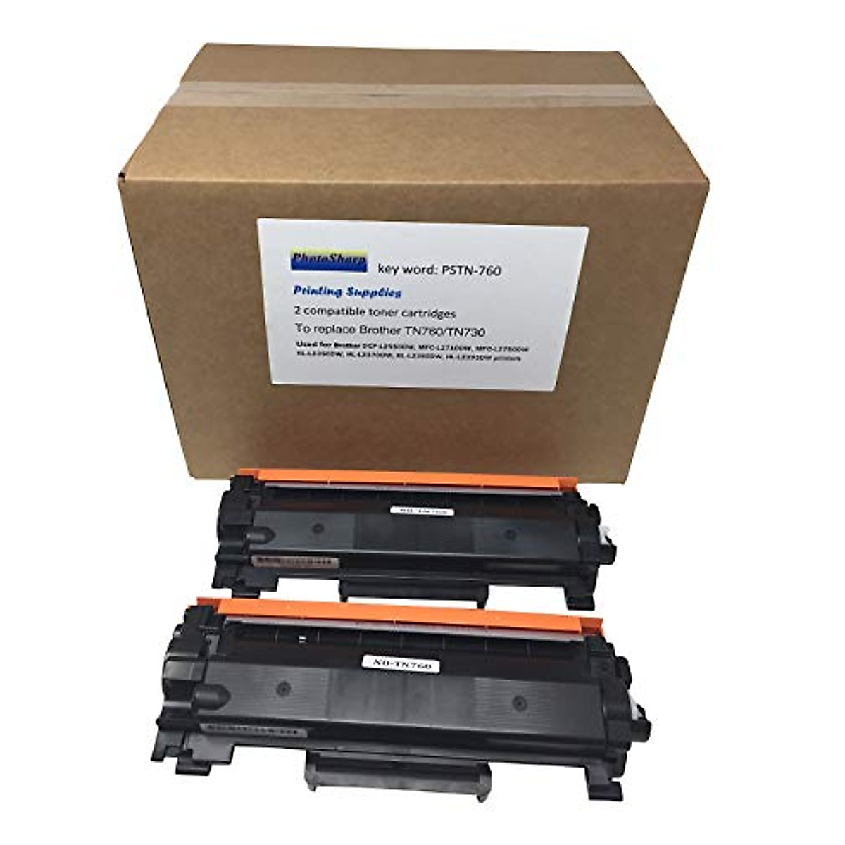 2 Generic TN-760/730 Black Ink Toner Cartridge Replacement for Brother MFC-L2750DW TN760/TN730 Compatible for MFC-12750DW XL All in one Multi-Function Laser Printer/Copier