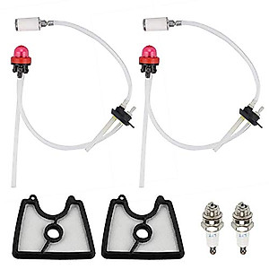 Buckbock 2 Packs 581798001 Fuel Line 581798001 Air Filter Kit fFit for Husqvarna 125b Fuel Line Kit 125B 125BX 125BVX Husqvarna Handheld Leaf Blower with Spark Plug