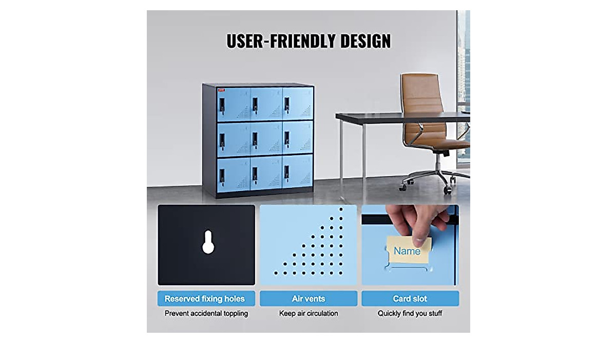 VEVOR 9 Doors Storage Cabinet | Secure Multi-Compartment Organizer