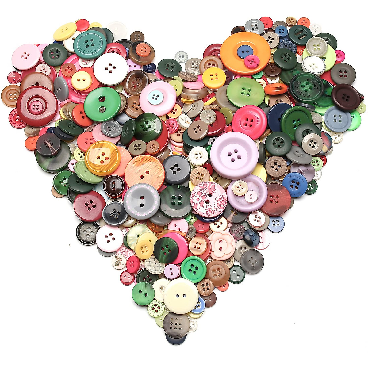 About 330 Resin Buttons of Various Specifications, Handmade Buttons, Sewing DIY Handicraft Buttons, Hand-Painted Decorative Buttons Multicolor Series