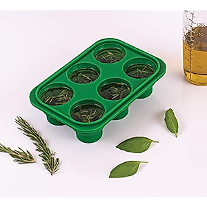 HIC Kitchen Prep-N-Freeze Mini Portion Tray with Lid, Collapsible LFGB Silicone, 2-Ounce Sections