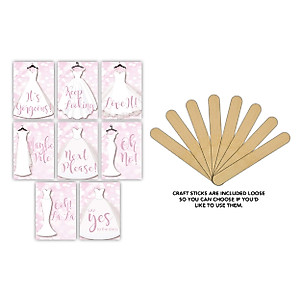 PureRejuva Wedding Dress Shopping Signs Paddles (25 pieces) - Say yes to the Dress Props – Ideal for Bridal Dress Shopping Fun with your Bridesmaids