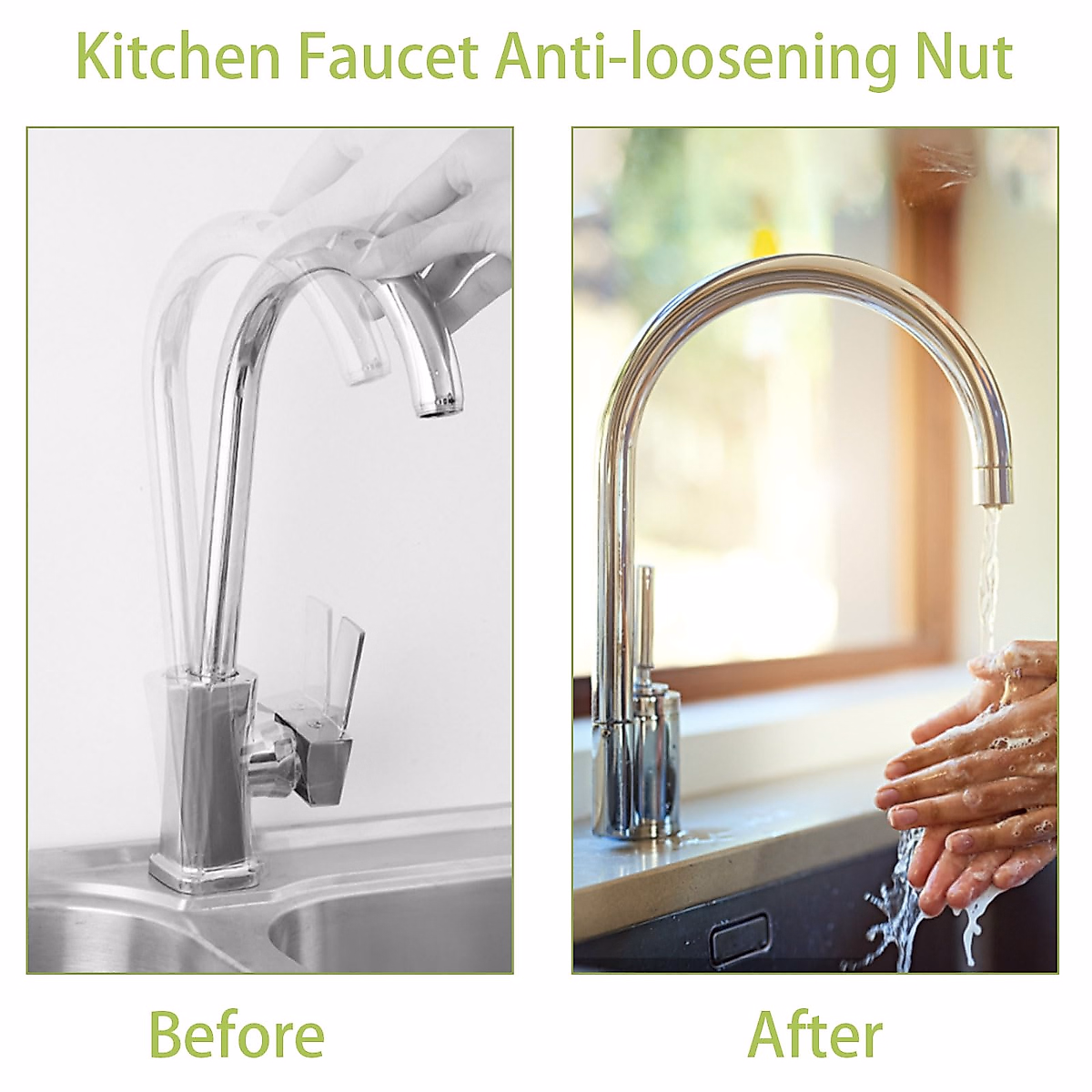 UFURMATE 3PCS Hot and Cold Water Faucet Fixing Nuts ABS Plastic Faucet Lock Nut Hot Cold Water Faucet Anti-loosening Nut for Kitchen Bathroom (Red)