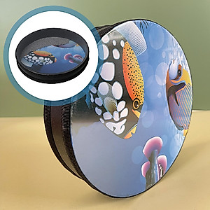 Bstinay 10Inch Ocean Drum Hand Percussion with Hardwood Shell Ocean Sound Drum Musical Instrument for Home School