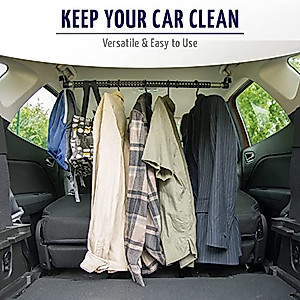 Car Expandable Clothes Hanger Bar by Zone Tech and Zone Tech Chrome Headrest Car Hanger for Jacket Suit Coat