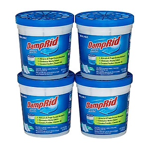 DampRid Pure Linen Refillable Absorber-10.5oz Traps Moisture for Fresher, Cleaner Air, 10.5oz cups - 4 pack, Blue, 4 Count