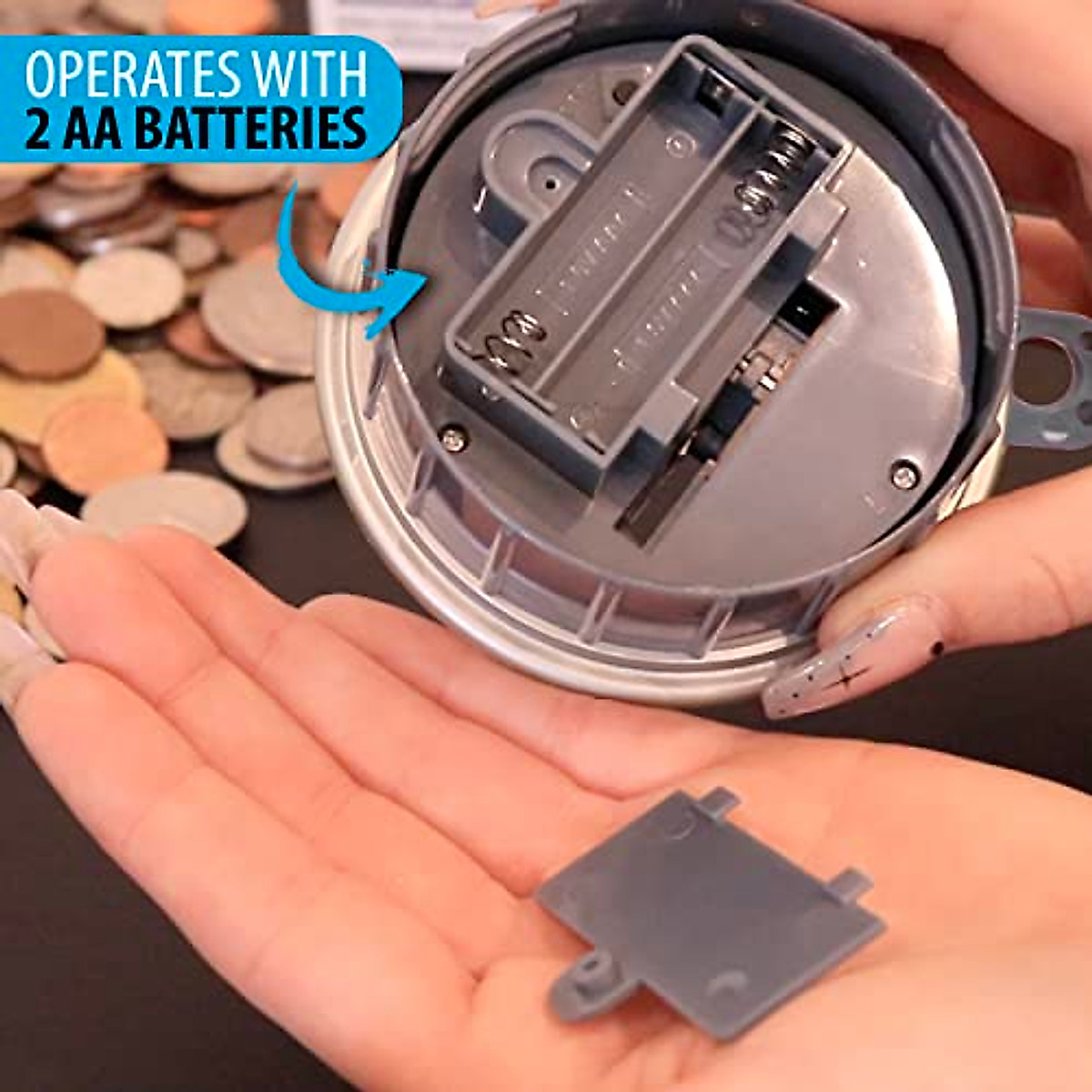 Locking Digital Coin Bank Savings Jar - Pennies Nickles Dimes Quarter Half Dollar Change Counter | Clear Jar with LCD Display