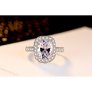 Harlorki Women's Silver Alloy Metal Rhinestone Crystal Wedding Necklace Earring Finger Ring Pendent Charm Jewelry Set