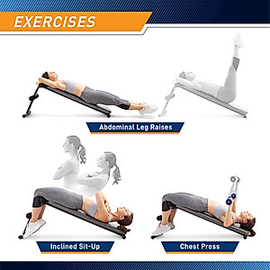Marcy Apex Utility Bench Slant Board Sit Up Bench Crunch Board Ab Bench for Toning and Strength Training JD-1.2