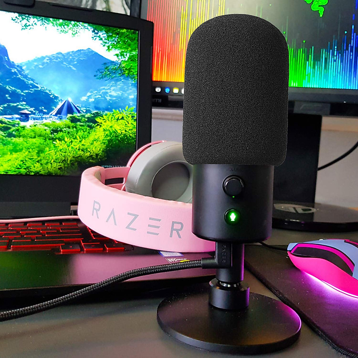 SUNMON Razer Seiren X Foam Windscreen, Mic Pop Filter/Shield Wind Cover fits Razer Seiren X USB Condenser Streaming Microphone