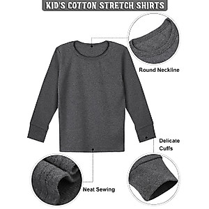 Cooraby 6 Pack Girls Boys Athletic Performance Long Sleeve Shirt Tops Kids Thermal Stretch Undershirt Moisture Wicking Top
