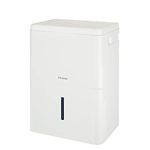 Haier 50 Pint Portable Dehumidifier with Pump, Perfect for Bedroom, Basement & Garage, Ideal for High Humidity or Wet Areas, Built-in Pump, Energy Star Certified, White