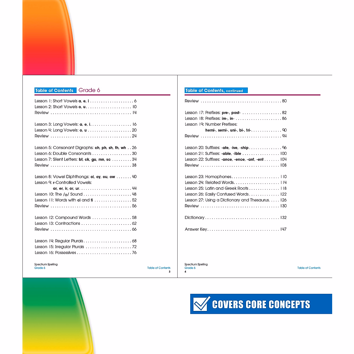 Spectrum 6th Grade Spelling Workbook, Grammar and Handwriting Practice With Root Words, Diphthongs, Prefixes, Suffixes, 6th Grade Workbook With English Dictionary, Classroom or Homeschool Curriculum