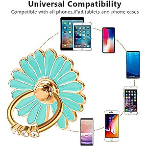 Zittop 3-Pack Phone Ring Holder 360 Rotation Glitter Bling Bling Finger Bracket Stand Grip Kickstand for Smartphones,Tablets,Pads (Daisy Pink/White/Green)