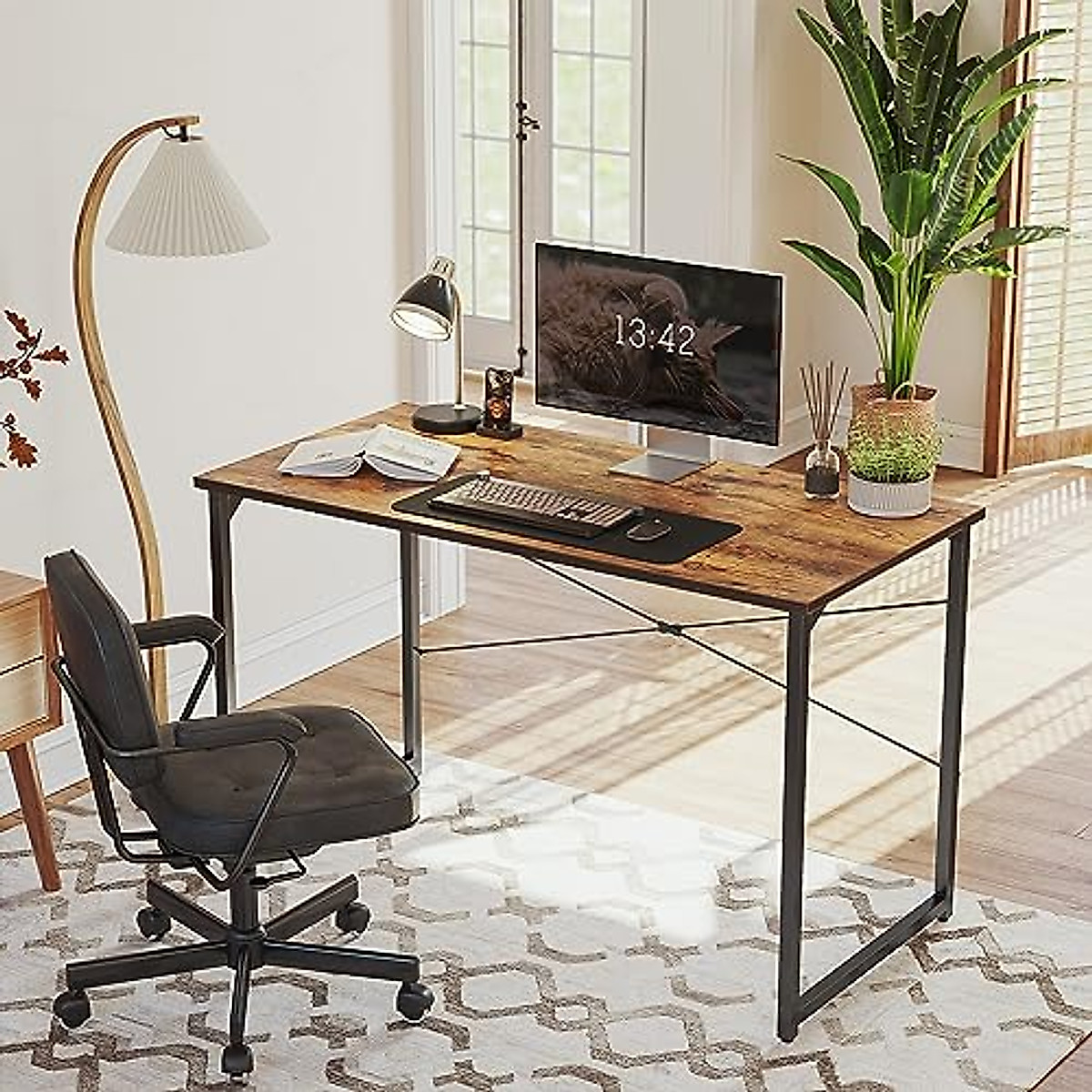 CubiCubi Computer Desk, 32 inch Small Home Office Desk for Small Spaces, Modern Simple Style for Home, Office, Study, Writing, Brown