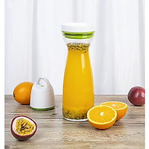 FOSA O2Go 1.2L (40oz) Vacuum Sealed Glass Jug with Lid, Glass Pitcher (Vacuum Pump not Included)